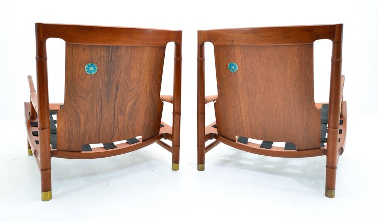 Pair of Frank Kyle Armchairs with Maggie Howe Enamel Detail at 1stDibs