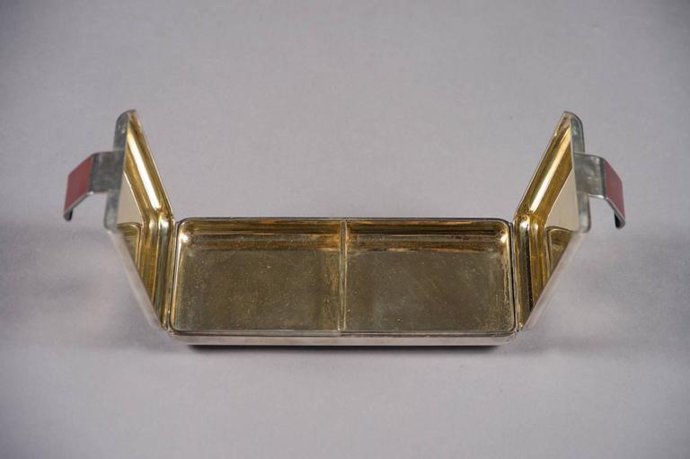 Norwegian Sterling Silver and Red Enamel Hinged Box by J.Tostpup For ...