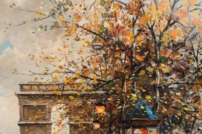 Jean Riboud 'French, 1940-1980' Oil on Canvas Depicting Champs Elysees ...