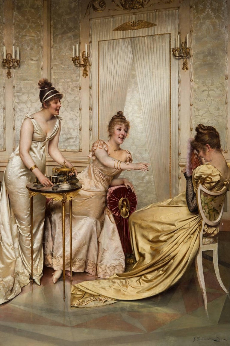 Charles-Joseph-Frédéric Soulacroix "Afternoon Tea for Three" For Sale ...