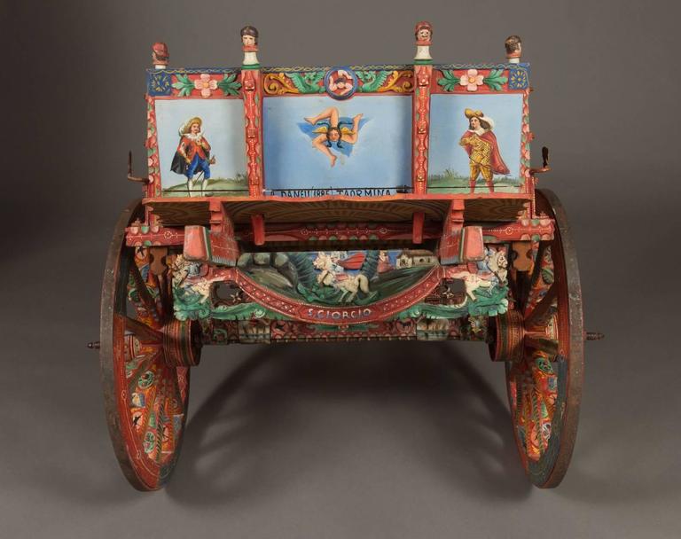 Ornate and Colorful Italian Processional Donkey Cart, circa 1855 at 1stDibs