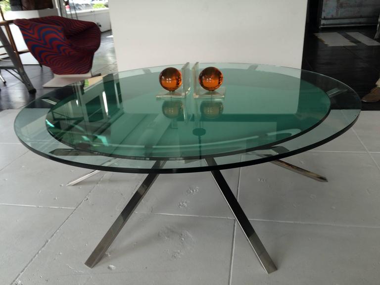 Italian Two-Layer Glass Coffee Table For Sale at 1stDibs