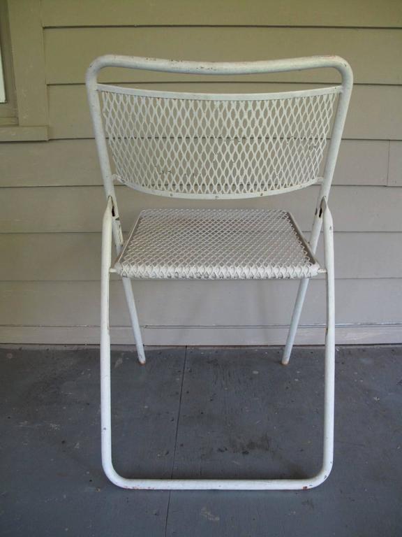 Trio of Folding Wire Mesh Garden Chairs at 1stDibs