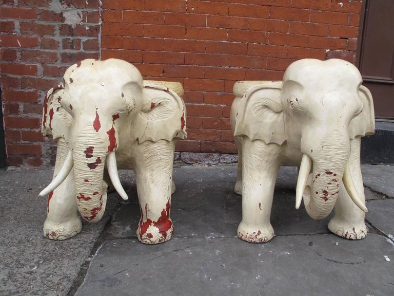 Monumental Pair of Elephant Tables at 1stDibs