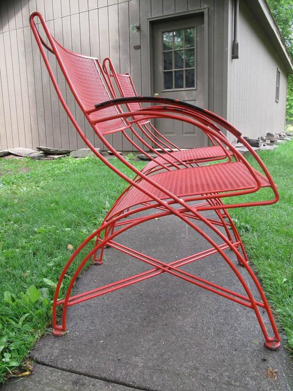 Pair of Mid-Century Red Outdoor Chairs at 1stDibs