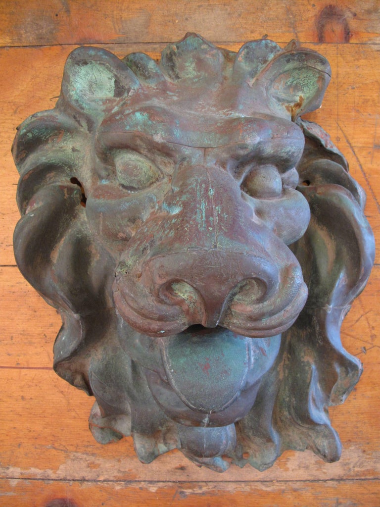Copper Lion Head at 1stDibs
