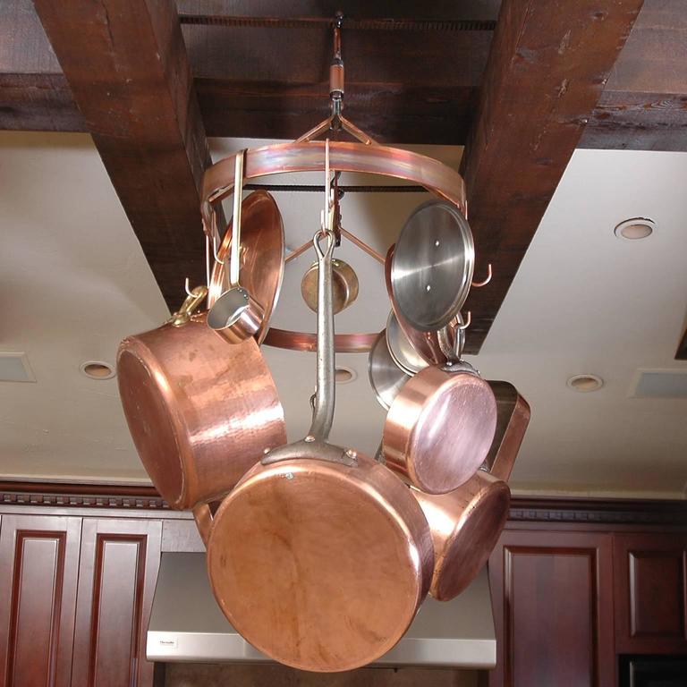 French E.Dehillerin Cuprinox "Extra Thick" Cookware and Eclume Pot Rack ...