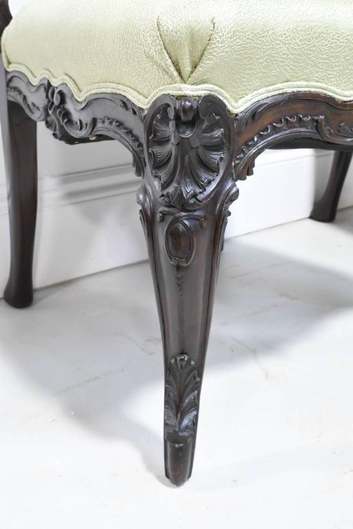 Pair of Antique American Carved Rococo Revival Chairs in Mahogany w ...