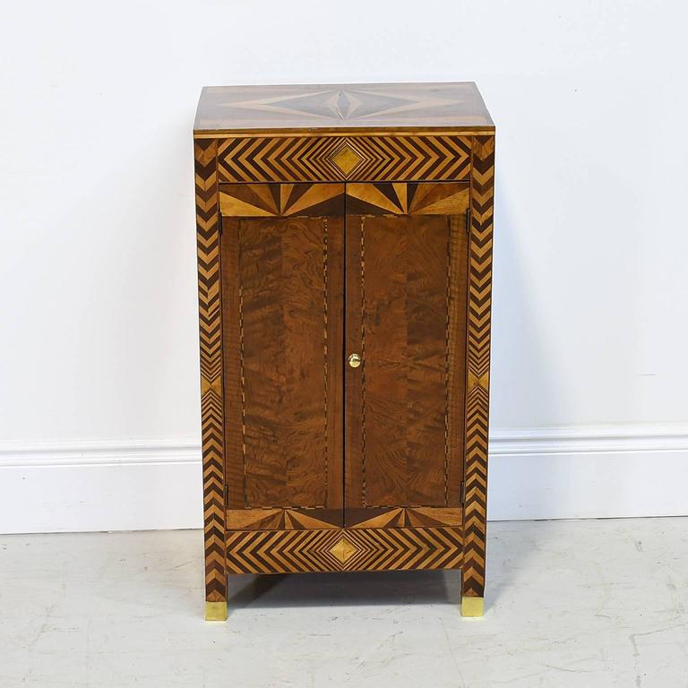 American Art Deco Cabinet with Marquetry Inlays, circa 1920s at 1stDibs