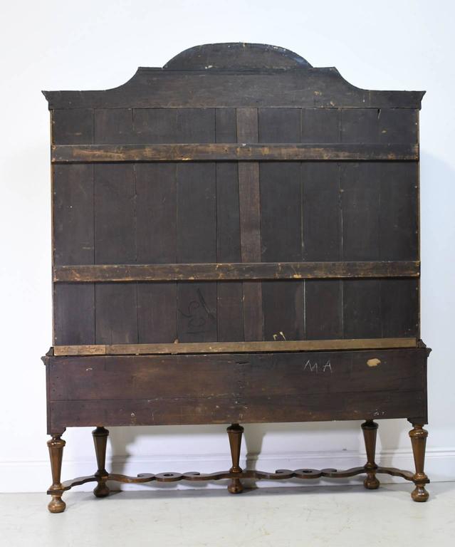 Dutch Kast or Glass Display Cupboard in Mahogany with Marquetry Inlays ...