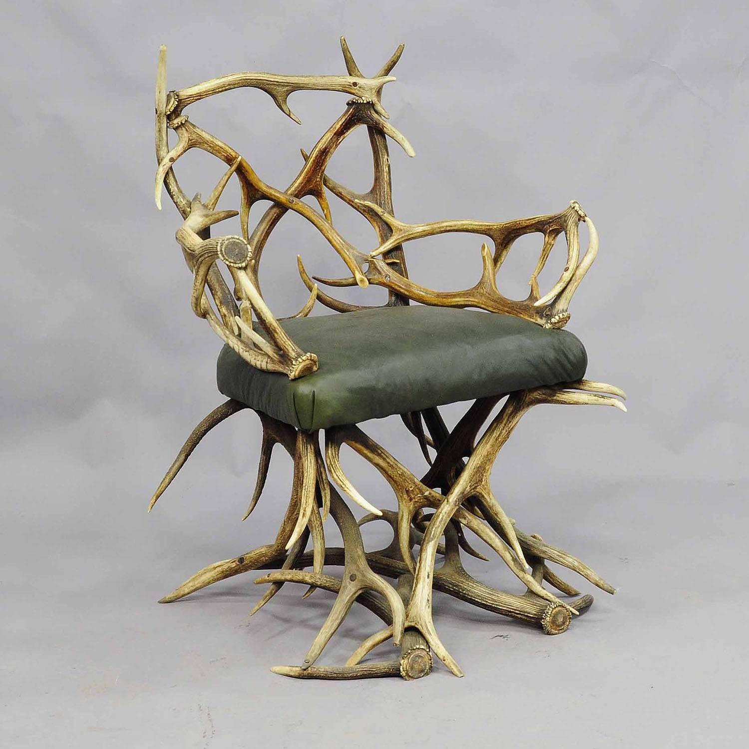 Antique Rustic Antler Chair, circa 1880 at 1stDibs | deer antler chair