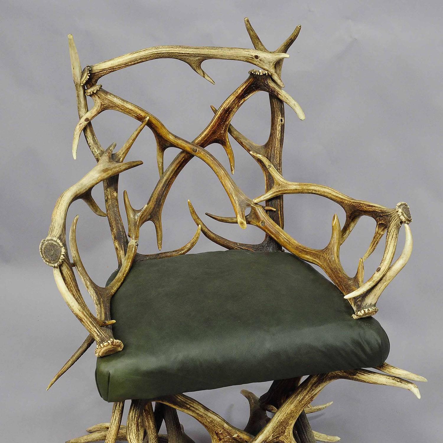 Antique Rustic Antler Chair, circa 1880 at 1stDibs | deer antler chair