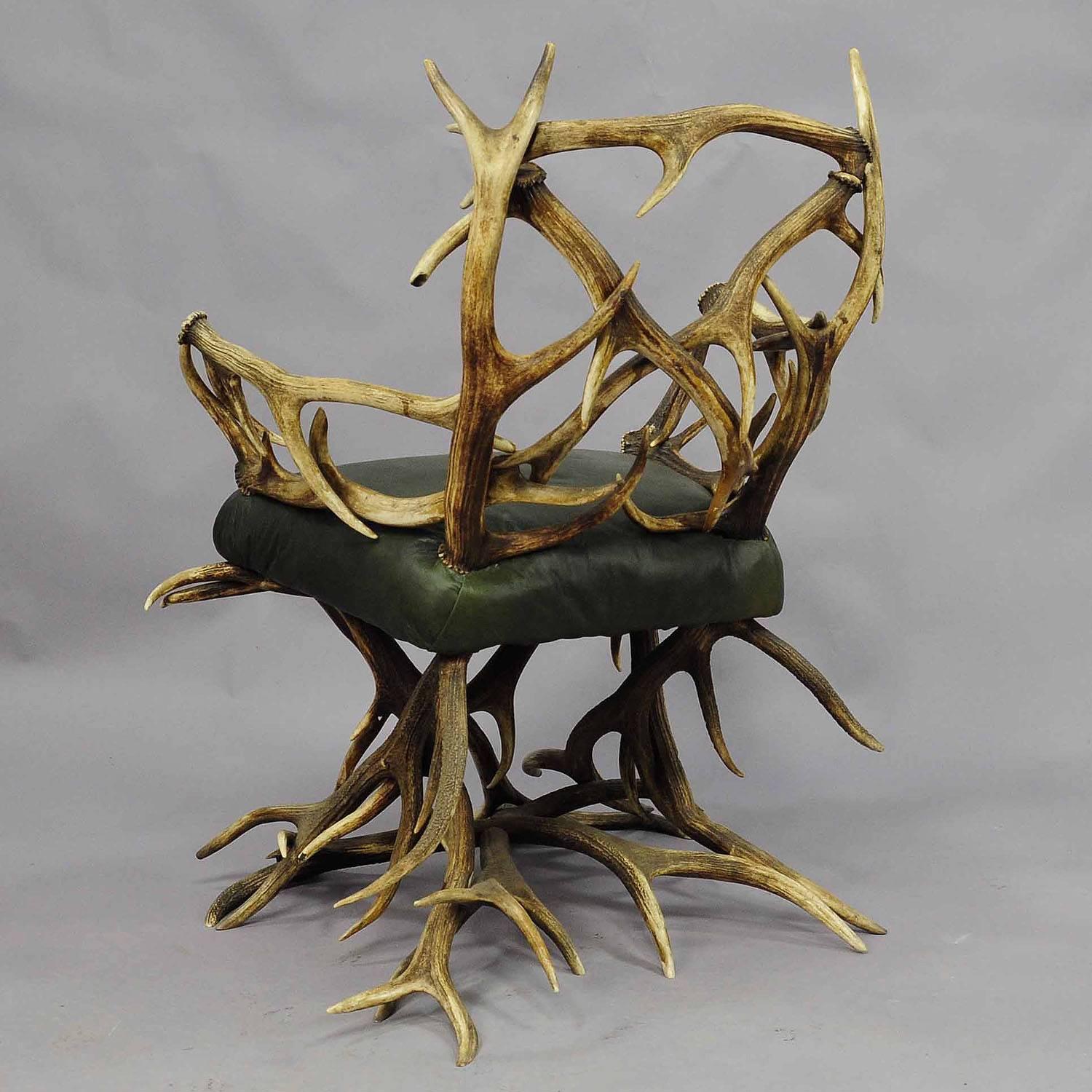 Antique Rustic Antler Chair, circa 1880 at 1stDibs | deer antler chair