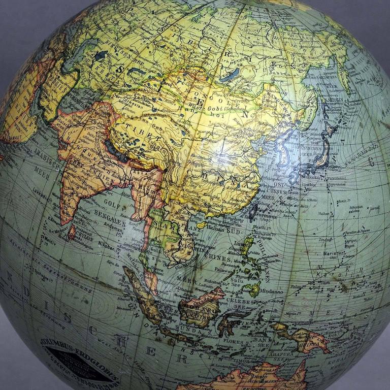 Antique Earth Globe by Columbus, Berlin, circa 1900 at 1stDibs