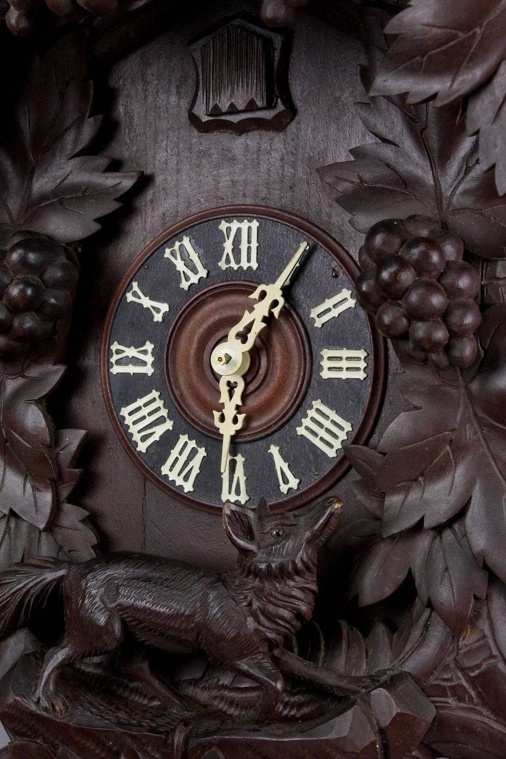Antique Black Forest Carved Wood Cuckoo Clock at 1stdibs