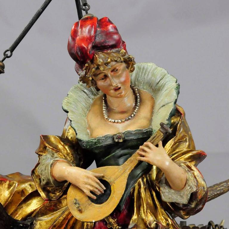 Lovely Antique Lusterweibchen of a Lute Playing Lady at 1stDibs