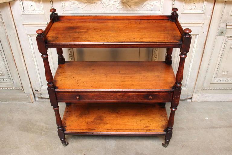 Small Scale English Mahogany Three-Tiered Trolley at 1stDibs