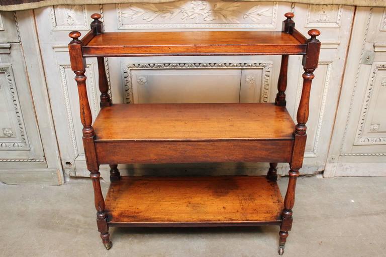 Small Scale English Mahogany Three-Tiered Trolley at 1stDibs