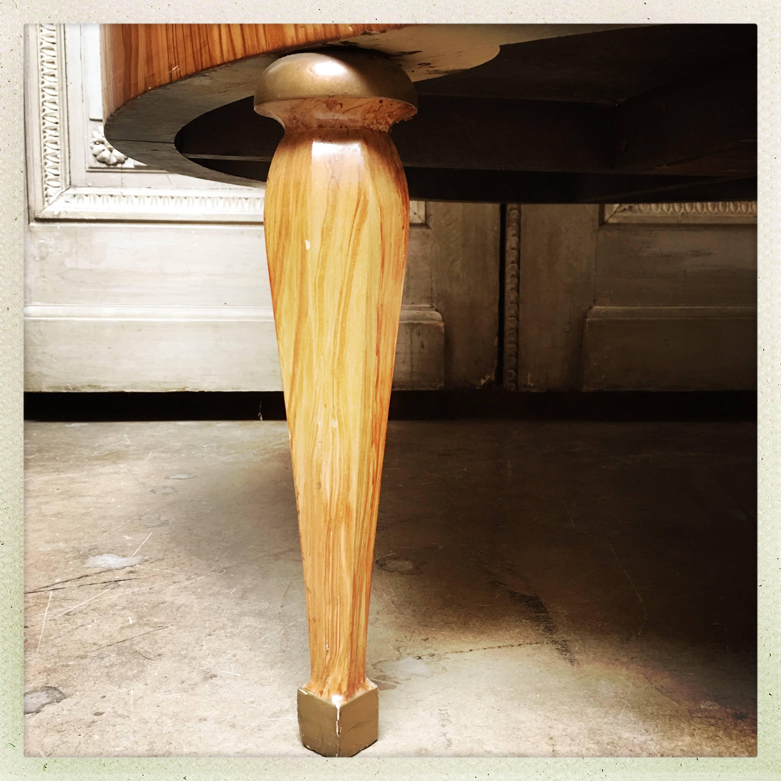 French Revolving Dumb Waiter with a Faux Bois Finish and Bronze ...