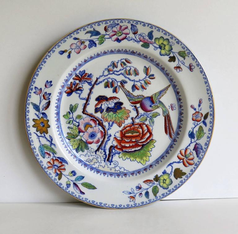 Mason's Ironstone Plate, Flying Bird Pattern, London Retailers Stamp ...