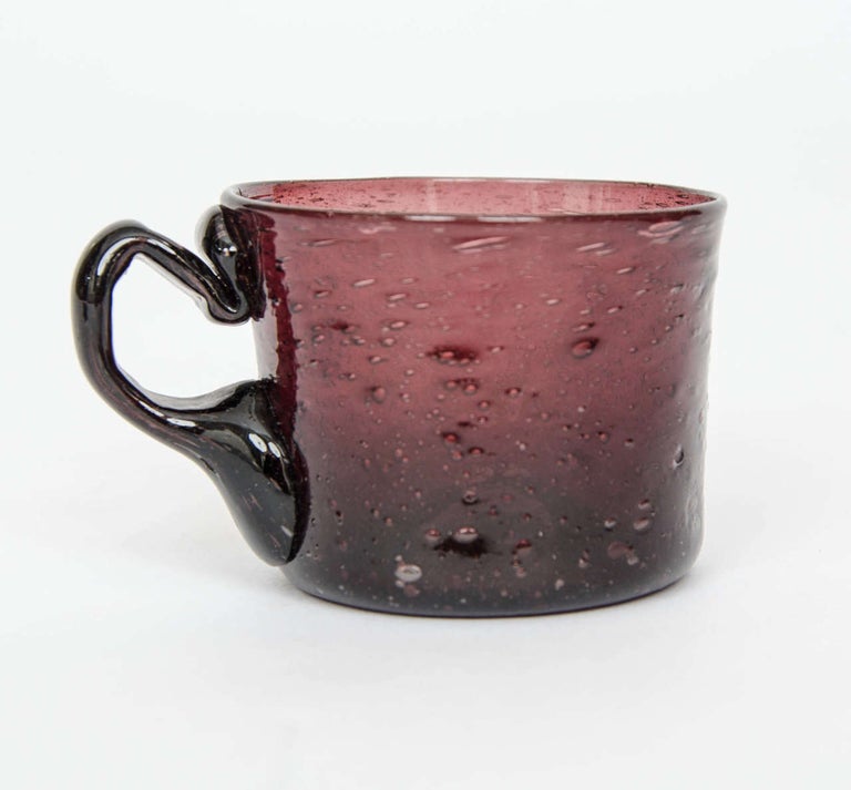 Rare Georgian Amethyst Glass Cup and Saucer Hand-Blown, circa 1800 For ...