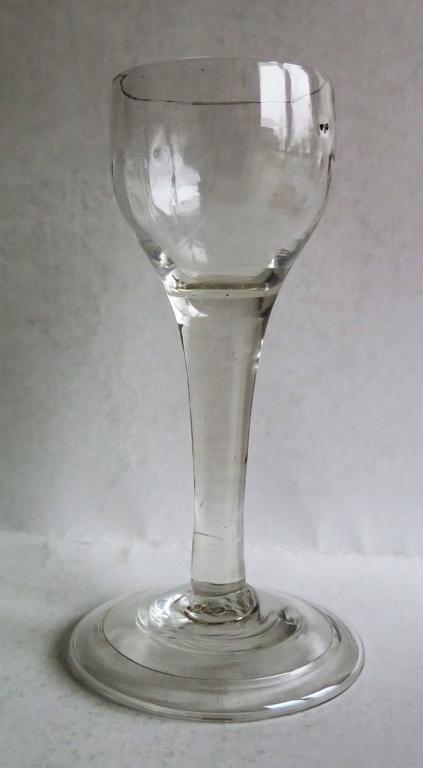 George II Cordial Wine Drinking Glass English Fluted Bowl, Hand Blown ...