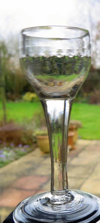 George II Cordial Wine Drinking Glass English Fluted Bowl, Hand Blown ...