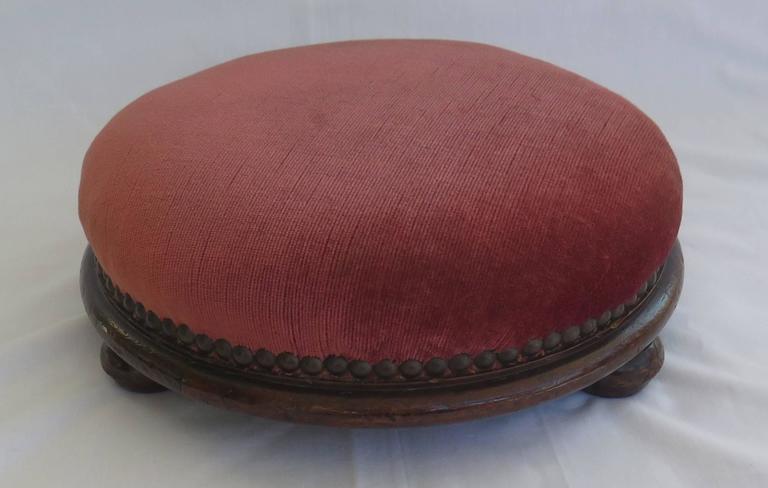 Mid Victorian, FOOT STOOL, Walnut, Bun Feet, English, circa 1850 at 1stDibs