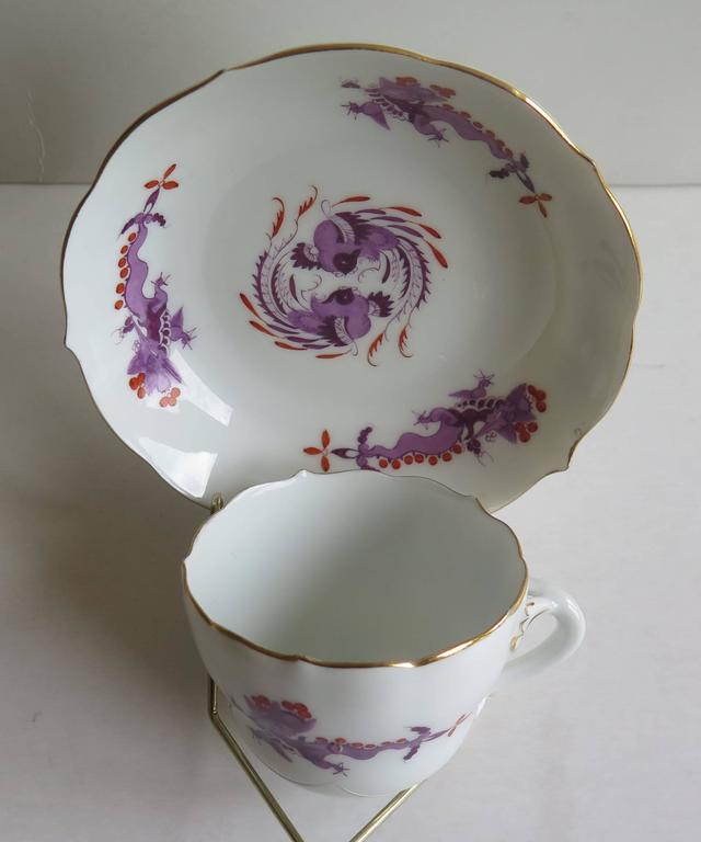 Meissen Porcelain Demitasse Cup and Saucer Chinese Dragon Pattern ...