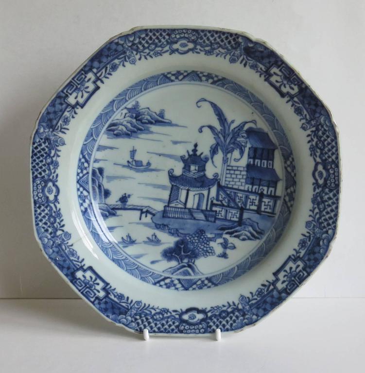 Late 18th C, Chinese Export Soup Plate, Canton, Blue and White ...