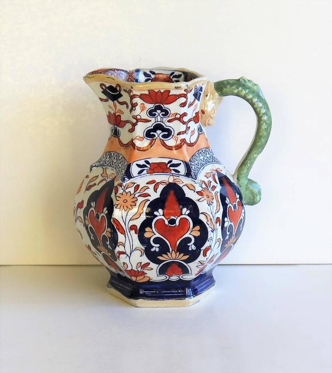 Mason's Ironstone Jug or Pitcher, Rare Shape and Pattern, Patn. 306 ...