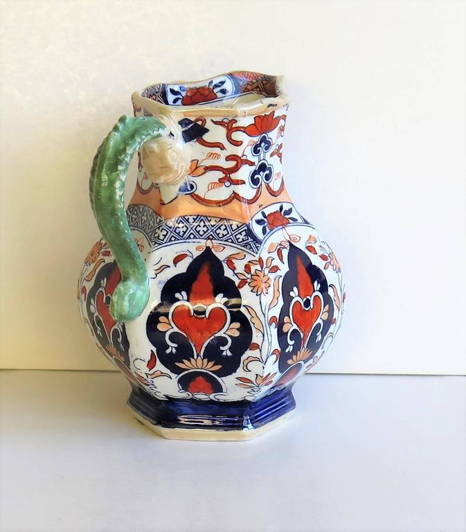 Mason's Ironstone Jug or Pitcher, Rare Shape and Pattern, Patn. 306 ...