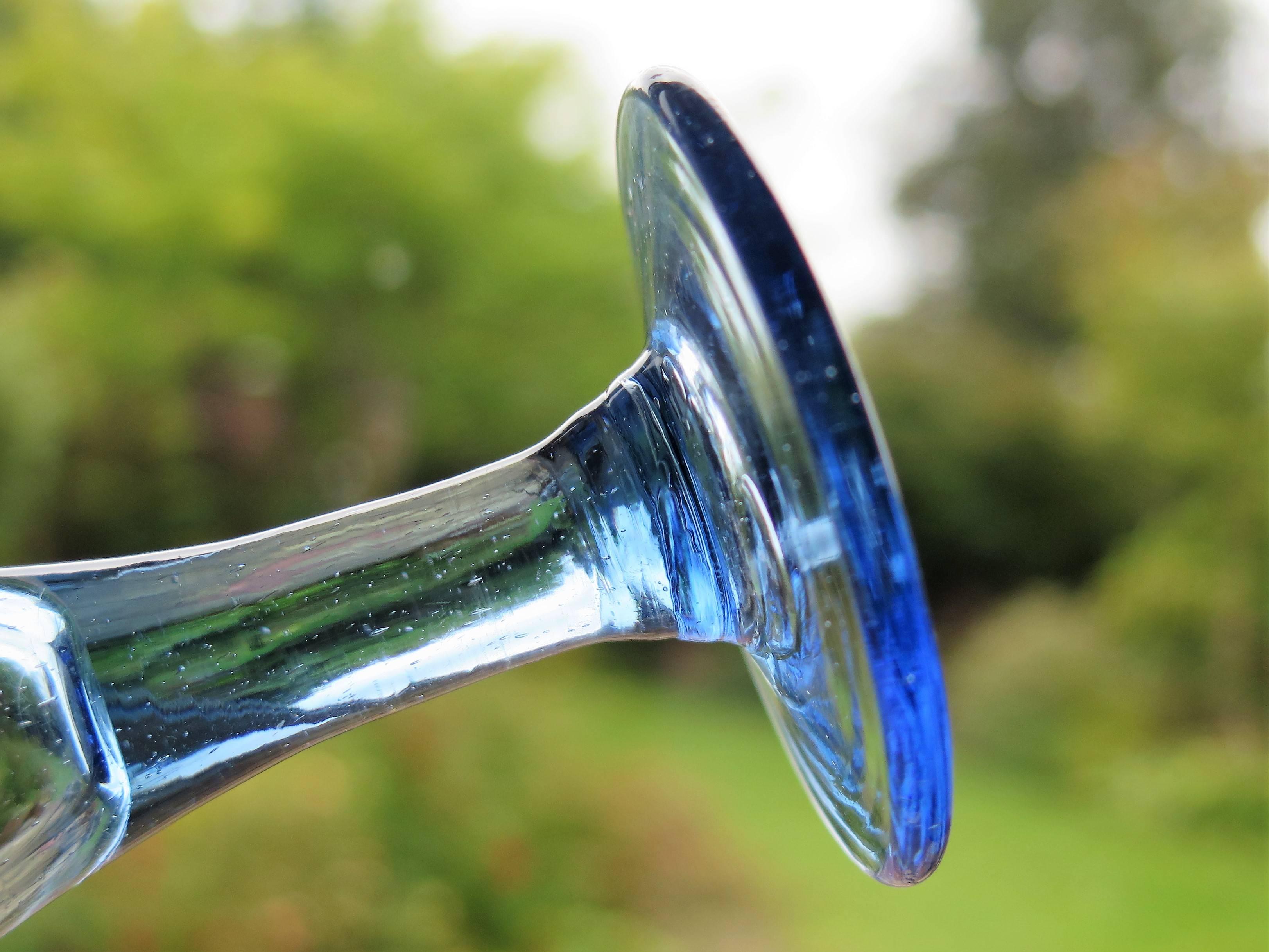 18th Century English Wine Glass, Light Blue Handblown, Rare Color ...