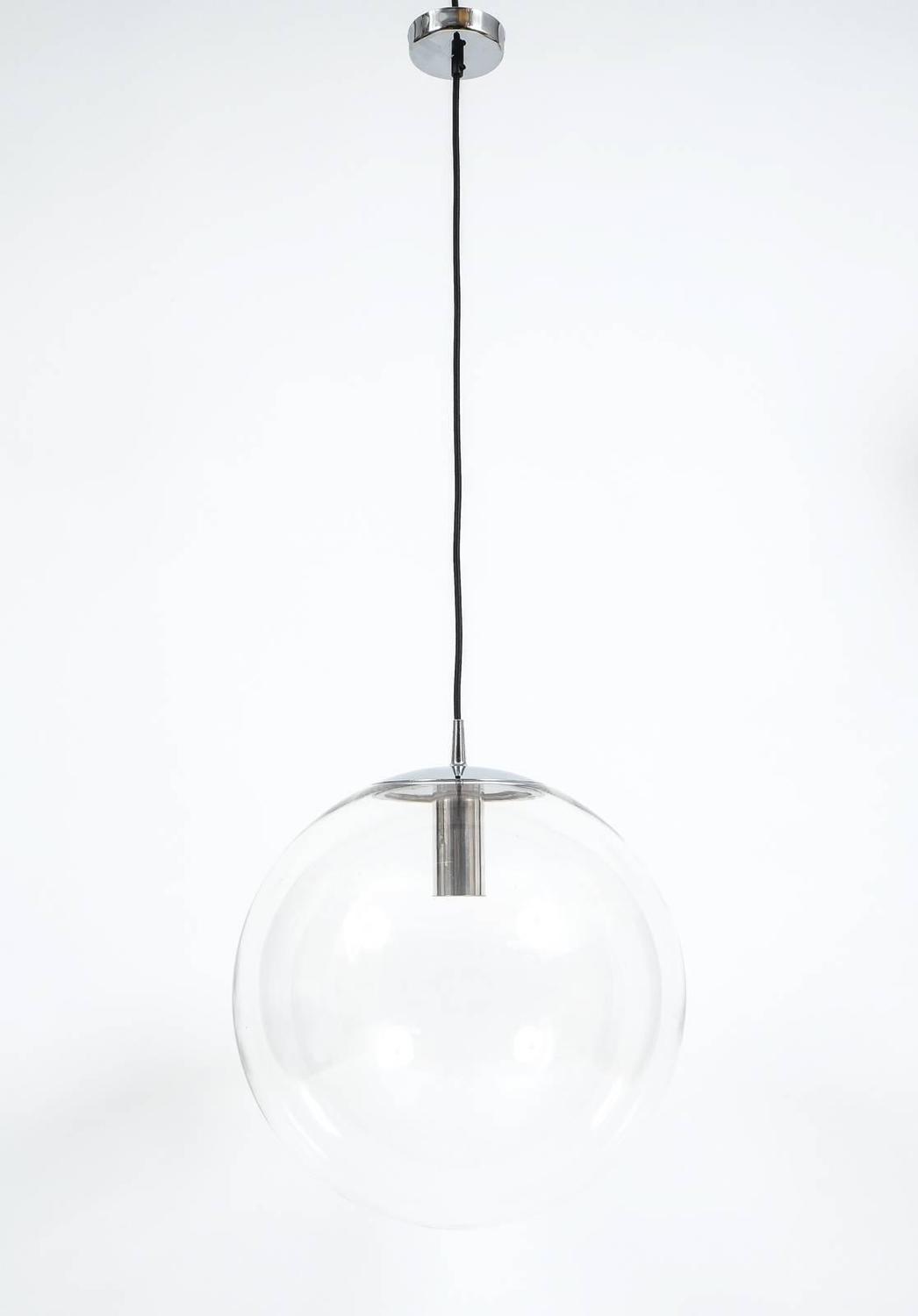 Very Large Limburg Clear Glass Ball Pendant Light At 1stdibs