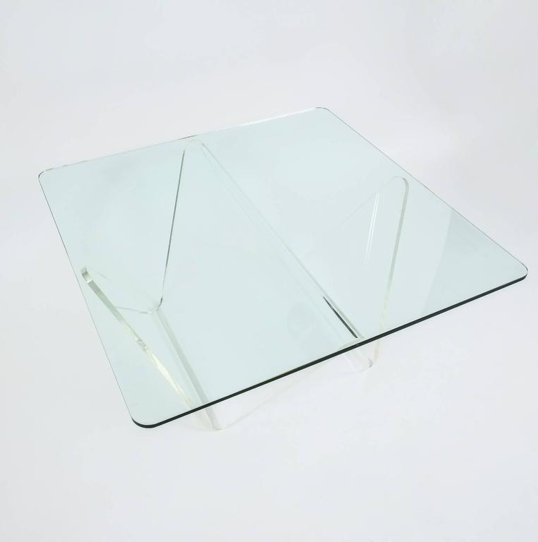 Large Lucite and Glass Wave Table, circa 1960 For Sale at 1stDibs