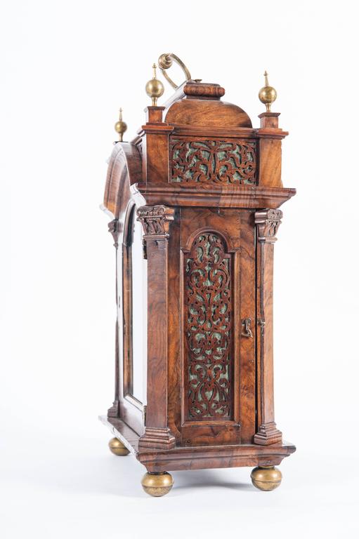 Very Small Unusual 18th Century Amsterdam Burr Walnut Bracket Clock For ...