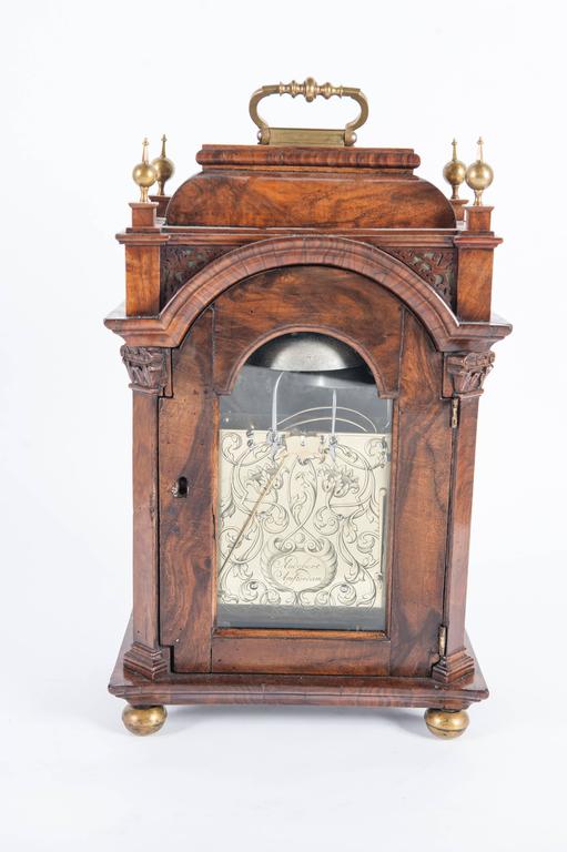 Very Small Unusual 18th Century Amsterdam Burr Walnut Bracket Clock For ...