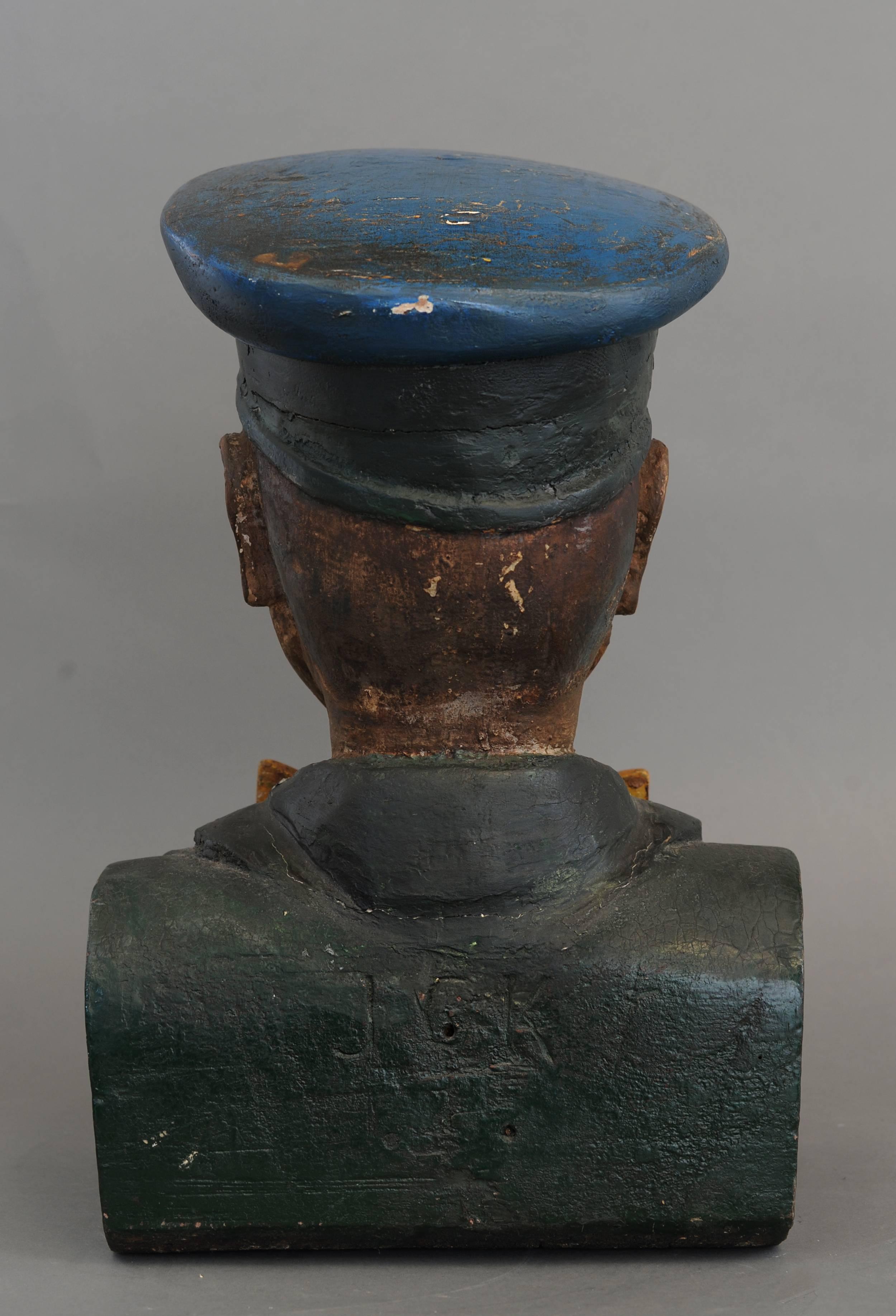 Early 19th Century Dutch Wood Carved Folk Art Painted Figurehead For ...