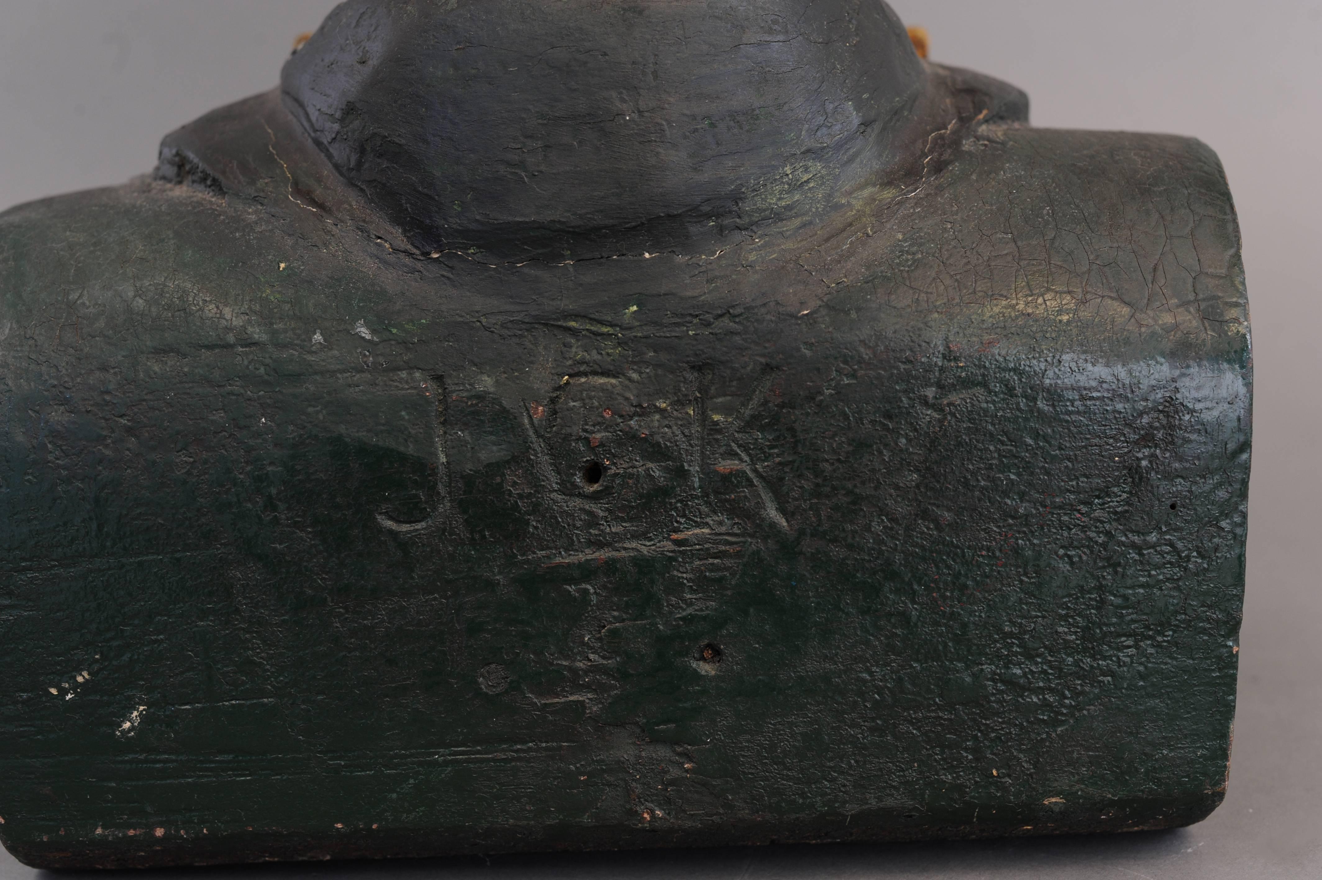 Early 19th Century Dutch Wood Carved Folk Art Painted Figurehead For ...