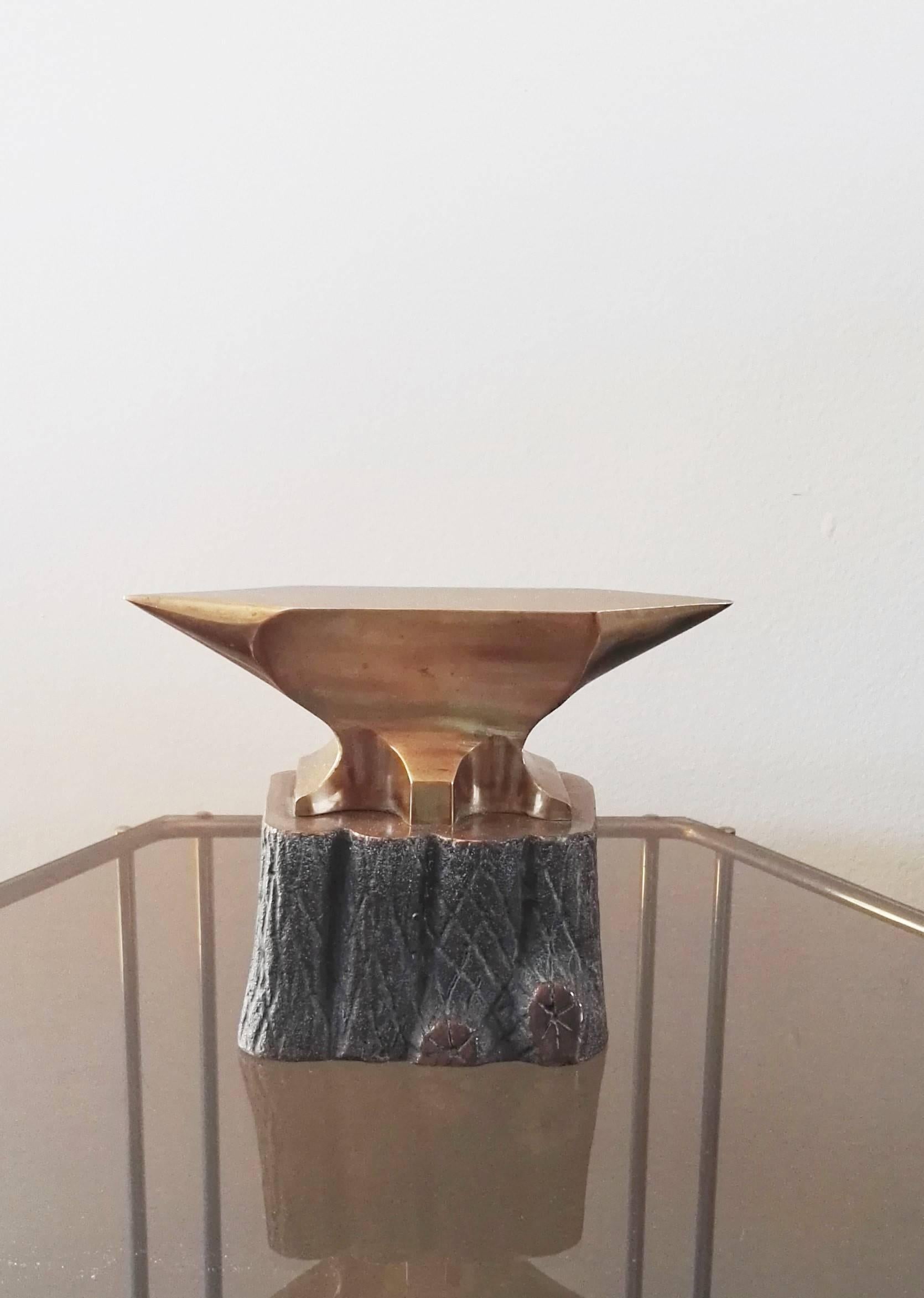 Exceptional Solid Bronze Anvil Shaped Sculpture Paperweight, France ...