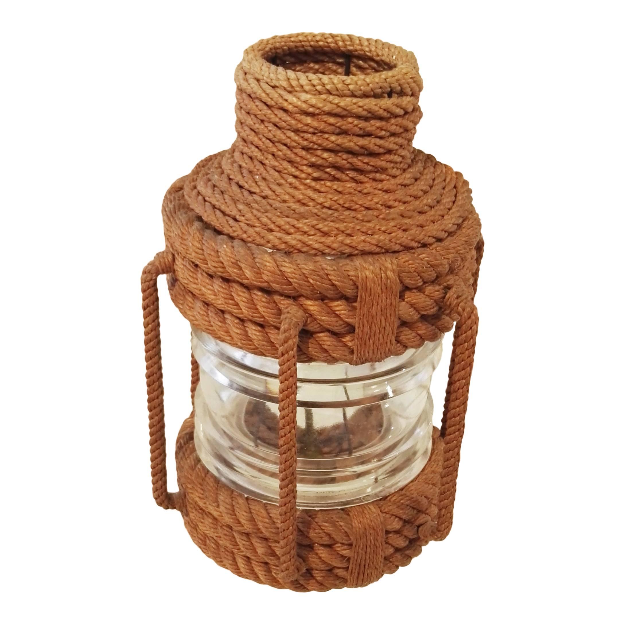 Rare Thick Lighthouse Style Fresnel Table Lamp by Audoux Minet, France ...