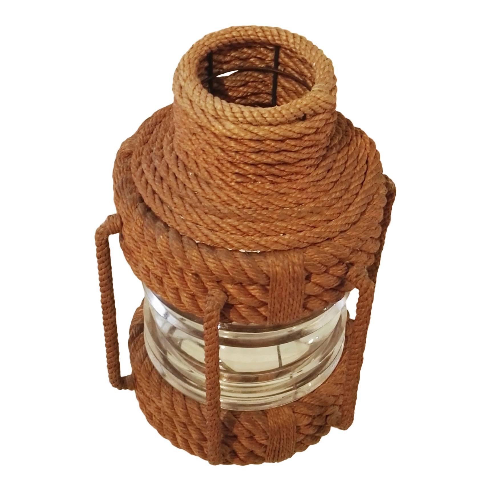 Rare Thick Lighthouse Style Fresnel Table Lamp by Audoux Minet, France ...