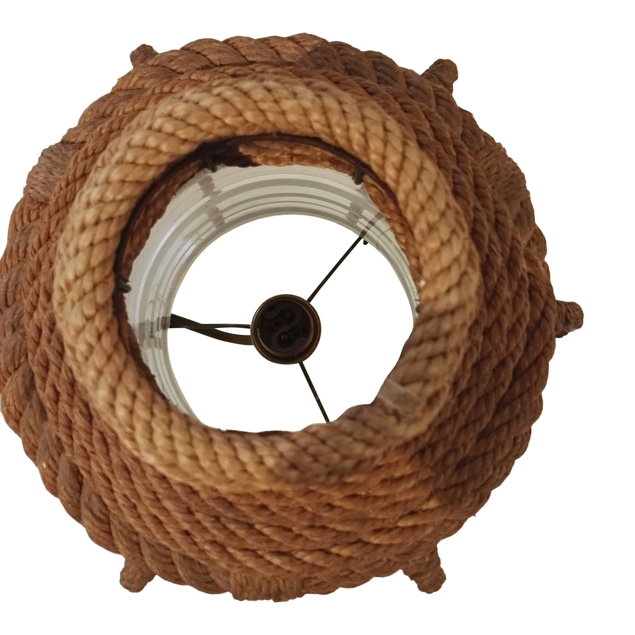 Rare Thick Lighthouse Style Fresnel Table Lamp by Audoux Minet, France ...