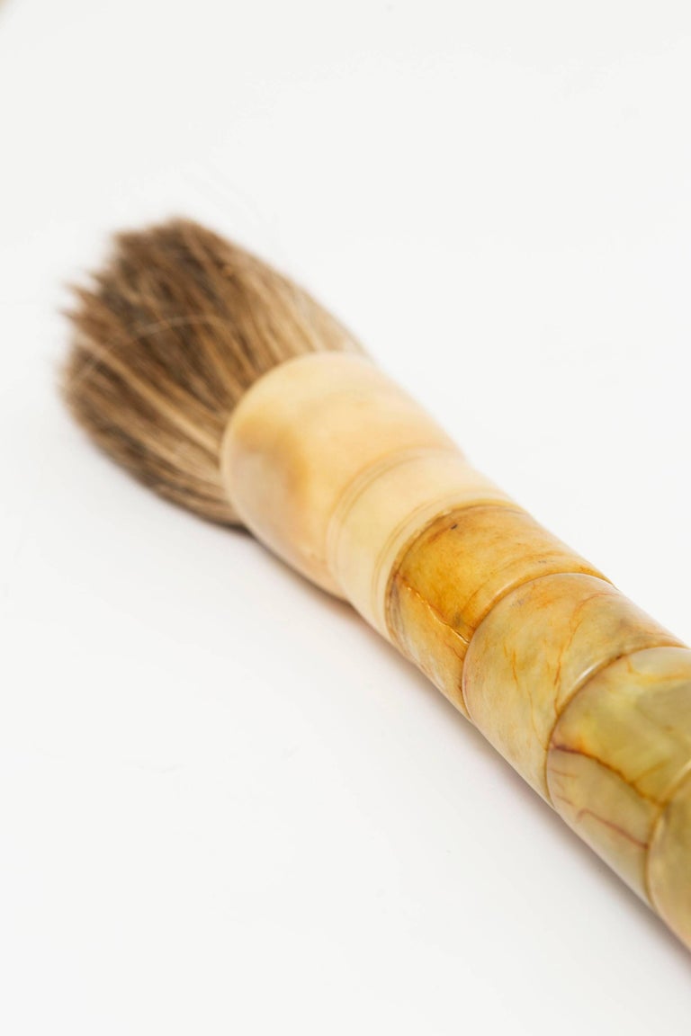 Large-Scale Chinese Calligraphy Paintbrush with Agate and Bone Handle ...
