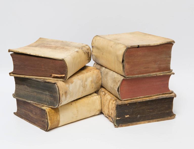 18th Century Vellum Books in a Collection of Six Books For Sale at 1stDibs