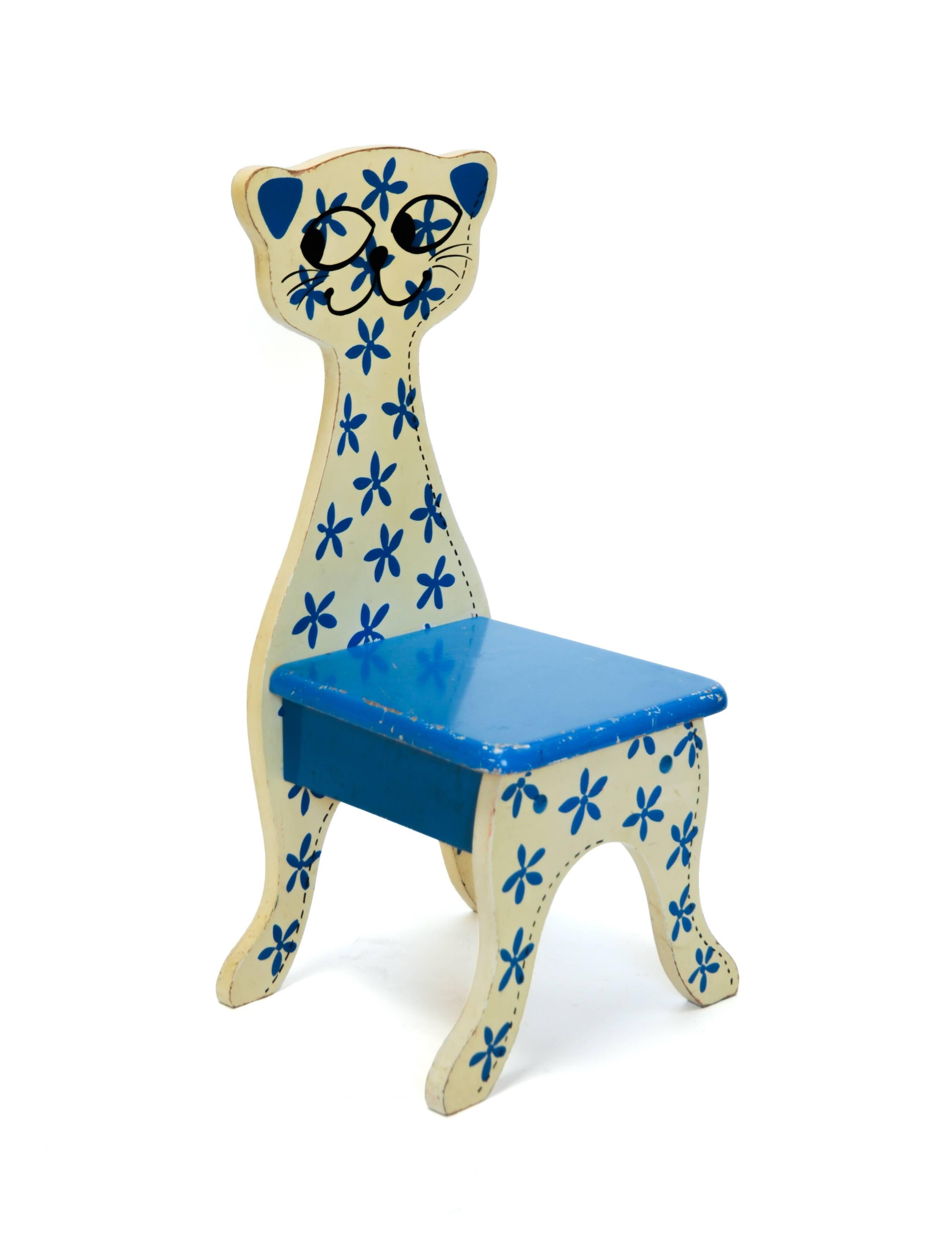Cat Chair, Vintage, Painted Wood Composite at 1stDibs