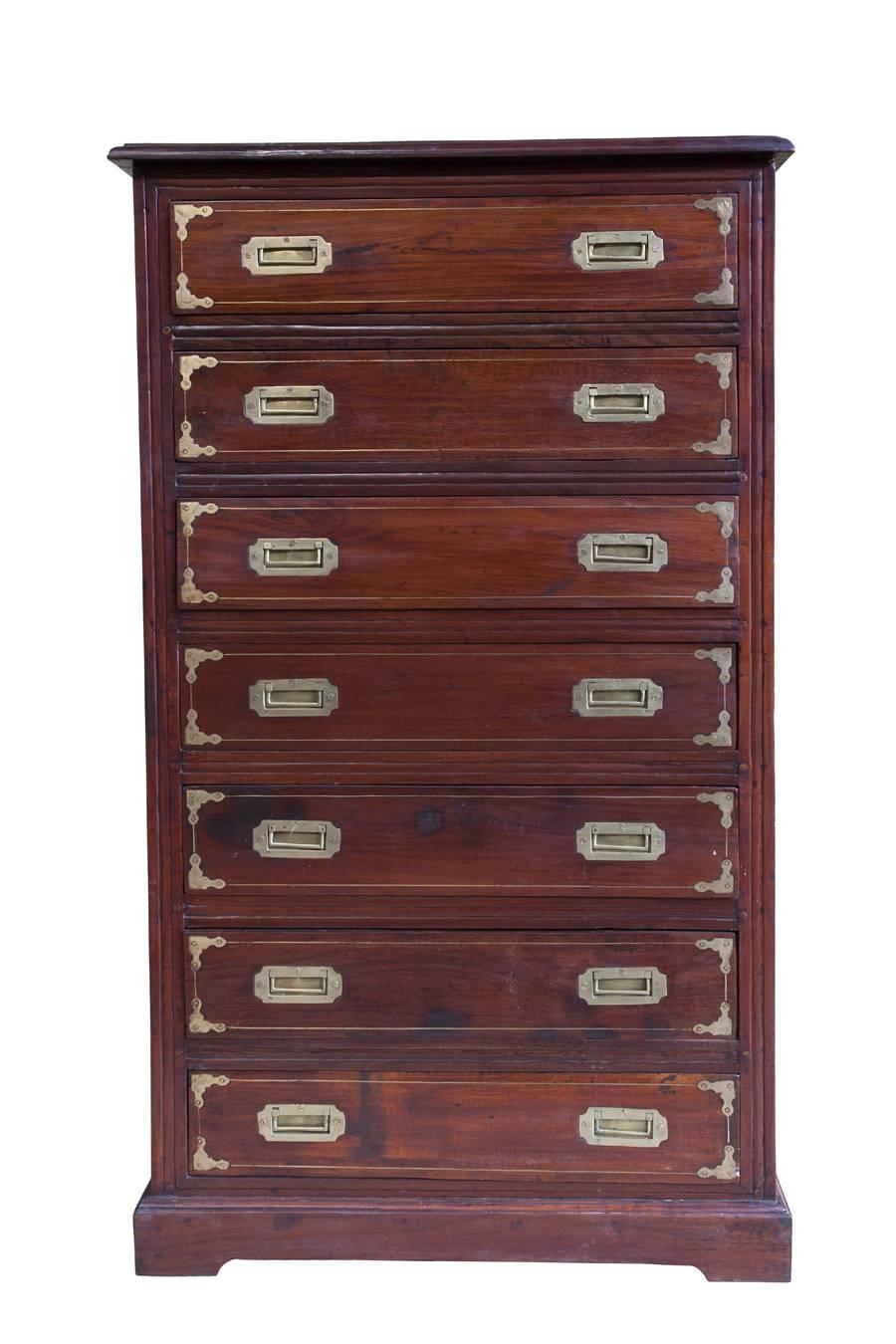 Late 19th Century British Campaign Rosewood Gentleman's Chest at 1stDibs
