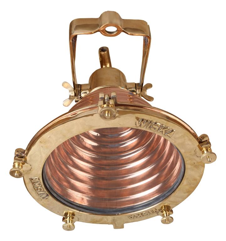 Pair of Mid-Century, Copper and Brass Nautical Ship's Deck Lights at ...