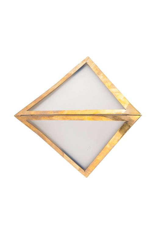 Pair of Triangular Wall Sconces from a 1970s Cruise Ship Stateroom at ...