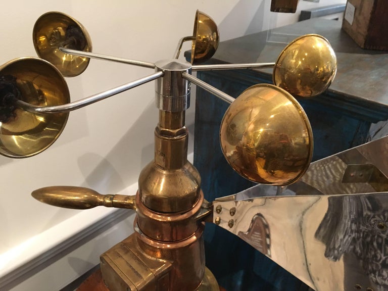 Rare Brass Ship's Anemometer with Aluminum Fin, Midcentury at 1stDibs